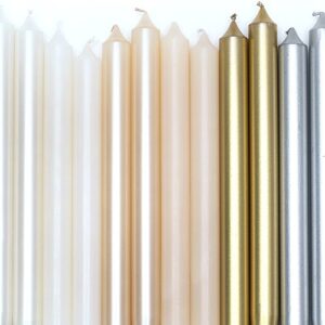 Caspari Straight Taper Candles in Ivory White - 2 Per Package