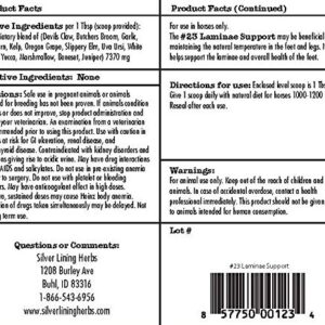 Silver Lining Herbs 23 Laminae Support - Natural Herbs Supporting Natural Temperature in Horse Feet and Legs - Herbal Supplement to Support Soft Tissues & Reduce Inflammation of Horse Foot - 1 lb Bag