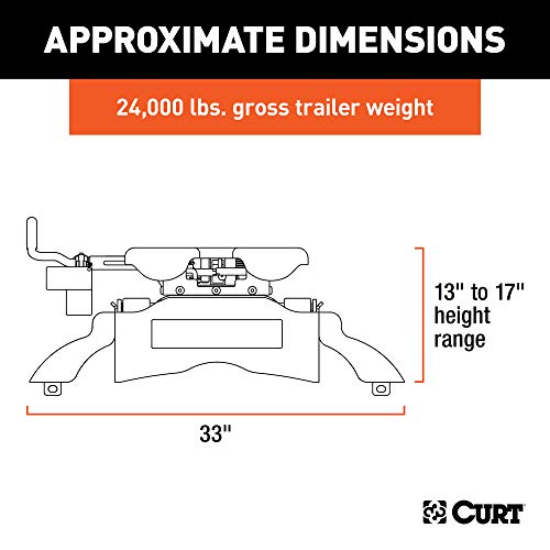 CURT 16245 Q24 5th Wheel Hitch, 24,000 lbs