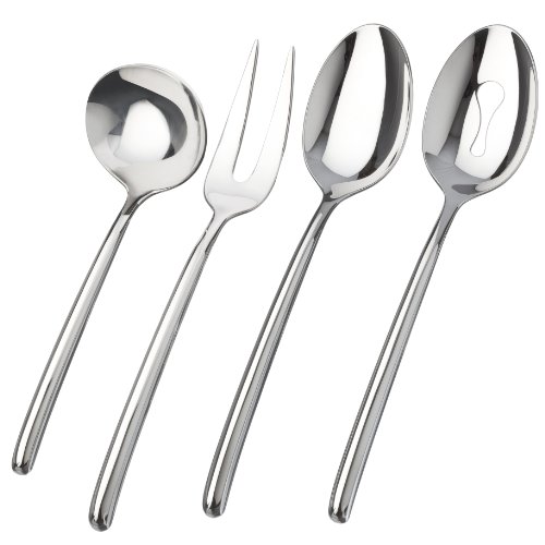 Ginkgo International Flight 4-Piece Stainless Steel Hostess Serving Set