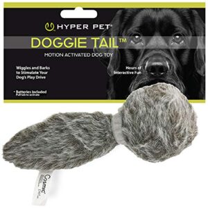 hyper pet doggie tail interactive plush (wiggles, vibrates, and barks – dog toys for boredom and stimulating play)