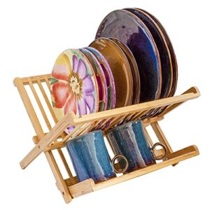 totally bamboo compact collapsible dish drying rack