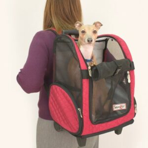 Snoozer Roll Around 4-in-1 Pet Carrier, Red/Black, Large