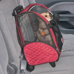 Snoozer Roll Around 4-in-1 Pet Carrier, Red/Black, Large