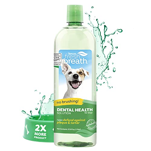 TropiClean Fresh Breath Original | Dog Oral Care Water Additive | Dog Breath Freshener Additive for Dental Health | VOHC Certified | Made in the USA | 33.8 oz.