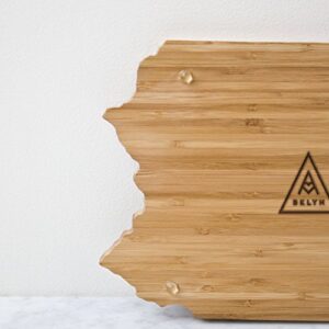 AHeirloom: The Original Michigan State Shaped Serving & Cutting Board. (As Seen in O Magazine, Good Morning America, Real Simple, Brides, Knot.) Made in the USA from Organic Bamboo, Large 15"