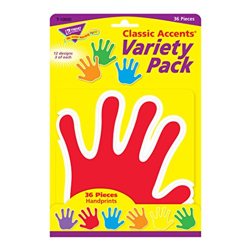 Trend Enterprises Handprints Classic Accents® Variety Pack, Pack of 36 (T-10930)