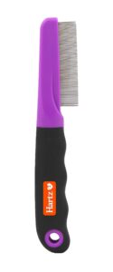 hartz groomer's best flea comb for dogs and cats, fine-toothed flea comb to remove fleas & flea eggs, gentle pet comb for detangling or dematting face & paws