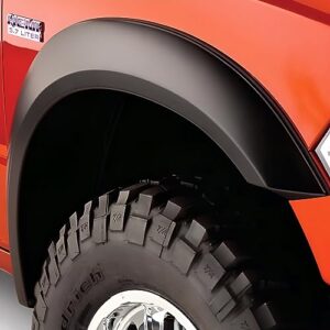 Bushwacker 40107-02 GMC Extend-A-Fender Flare - Front Pair,Black Finish