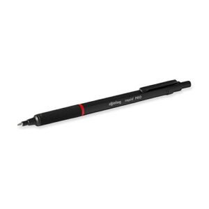 rotring rapid pro retractable ballpoint technical drawing pen, black barrel, medium point, blue ink(1904292)