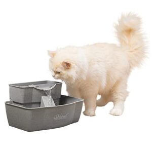 petsafe multi-tier pet fountain – large waterer great for cats and dogs – 2 heights to drink from – great for senior pets – 100 oz water capacity – fresh, filtered water