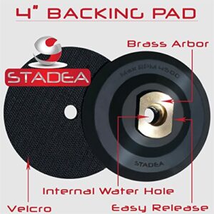 STADEA 5" Wet Diamond Polishing Pads Set for Concrete polishing + Rubber Backer (5/8" 11 Threaded)