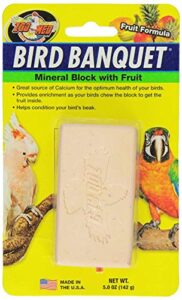 zoo med bird banquet mineral block with fruit