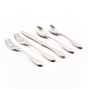 Knork Original Collection Cutlery Utensils 18/10 Stainless Steel Flatware Set, 20 Piece, Matte Silver