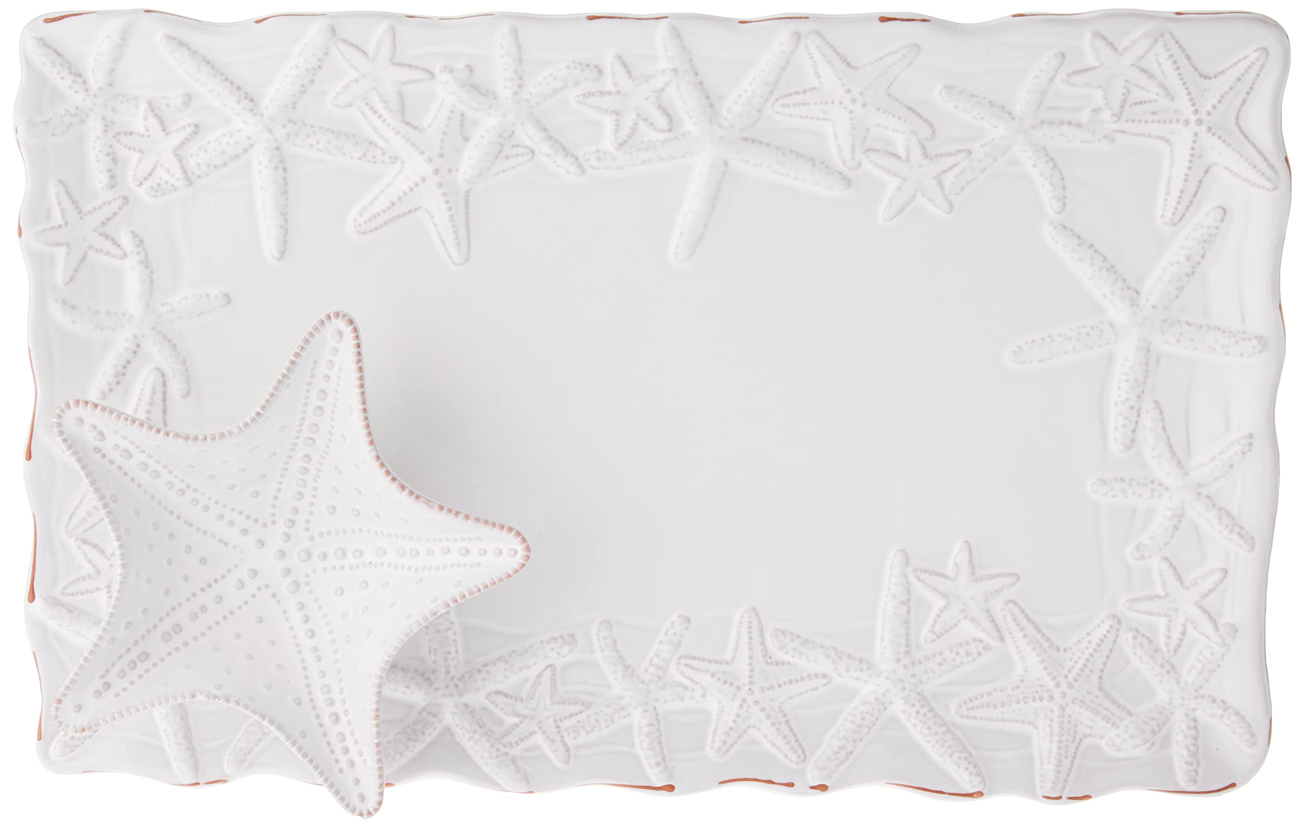 Mud Pie Chip and Dip Starfish Platter, White, Medium