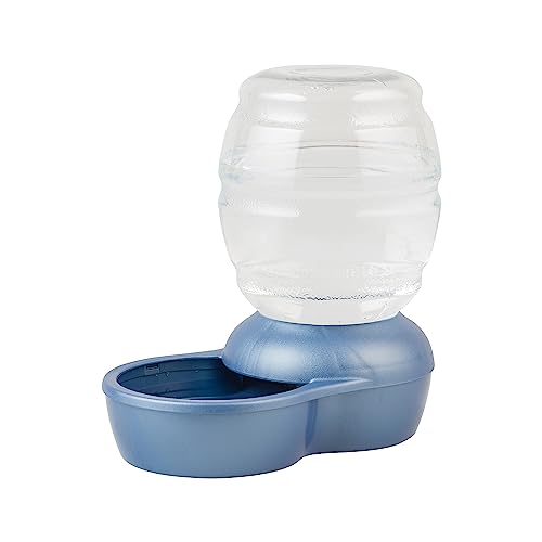 Petmate Replendish Gravity Waterer with Microban for Cats and Dogs, 1 Gallon,Blue