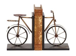 deco 79 metal bike bookends, set of 2 6"w, 9"h, black