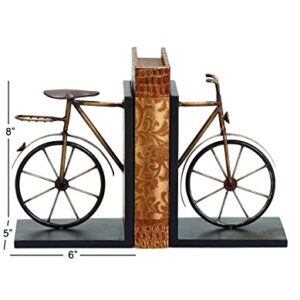 Deco 79 Metal Bike Bookends, Set of 2 6"W, 9"H, Black