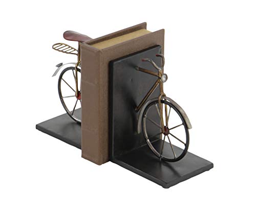 Deco 79 Metal Bike Bookends, Set of 2 6"W, 9"H, Black