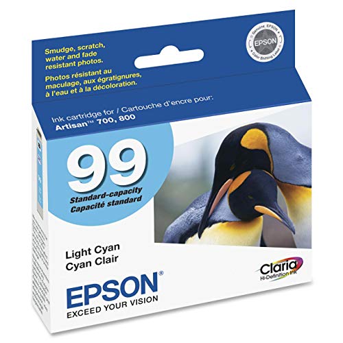 Epson 99 Claria Standard Ink Cartridge (Light Cyan) in Retail Packaging