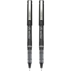 PILOT Precise V7 Stick Liquid Ink Rolling Ball Stick Pens, Fine Point (0.7mm) Black Ink, 2-Pack (25010)