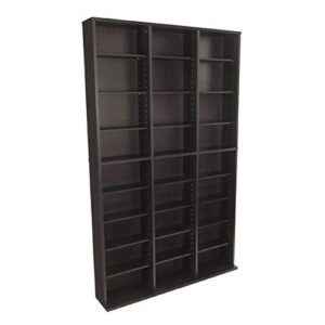 atlantic oskar 1080 media storage cabinet – protects & organizes prized music, movie, video games or memorabilia collections, pn 38435714 in espresso