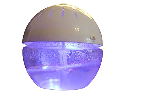 EcoGecko Earth Globe- Glowing Water Air Washer and Revitalizer with Lavender Oil, White (75606-White)