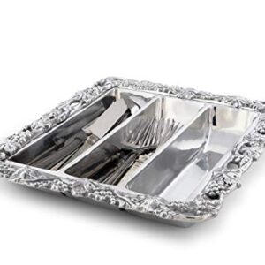 Arthur Court Designs Aluminum Metal Grape Flatware Caddy Silverware Utensil Holder Organizer 13 inch x 11 inch