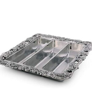 Arthur Court Designs Aluminum Metal Grape Flatware Caddy Silverware Utensil Holder Organizer 13 inch x 11 inch