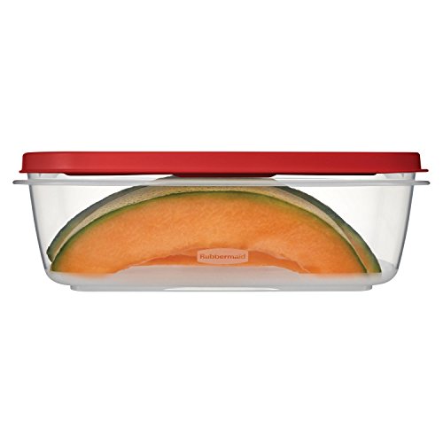 Rubbermaid Easy Find 8.5-Cup Food Storage Container, Small, Clear with Red Lid