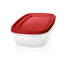 Rubbermaid Easy Find 8.5-Cup Food Storage Container, Small, Clear with Red Lid