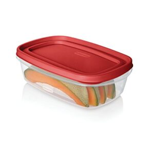 Rubbermaid Easy Find 8.5-Cup Food Storage Container, Small, Clear with Red Lid