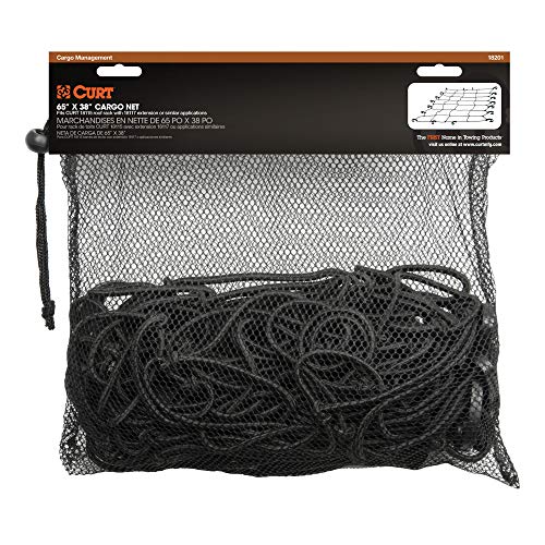 CURT 18201 65 x 38-Inch Elastic Cargo Net with Hooks for Roof Basket