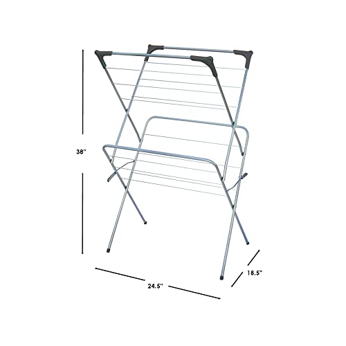 Home Basics 2-Tier Clothes Dryer Drying Rack,Silver