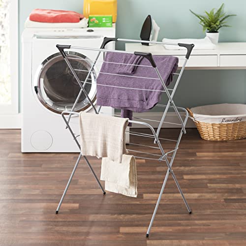 Home Basics 2-Tier Clothes Dryer Drying Rack,Silver