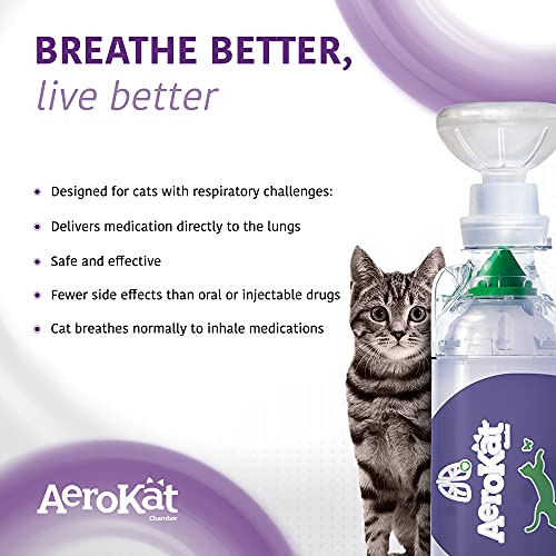 The Original AEROKAT* Feline Aerosol Chamber Inhaler Spacer for Cats and Kittens with Exclusive FLOW-VU* Indicator