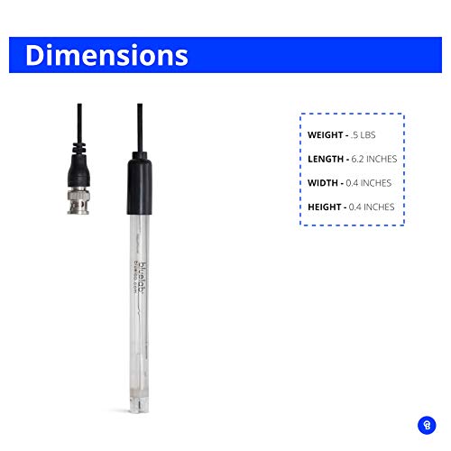 Bluelab PROBPH pH Probe for Water, Replacement Electrode for Meter, Monitor, and Controller with Easy Calibration, Tool for Hydroponic System and Indoor Plant Grow