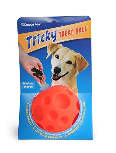 Omega Paw Authentic Tricky Treat Ball - Medium,Orange