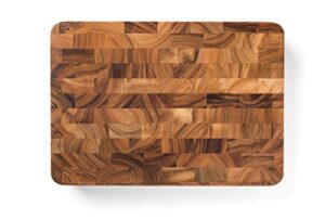 ironwood gourmet end grain union stock yard professional chopping butcher block, brown, 14 x 20 x 2.75"