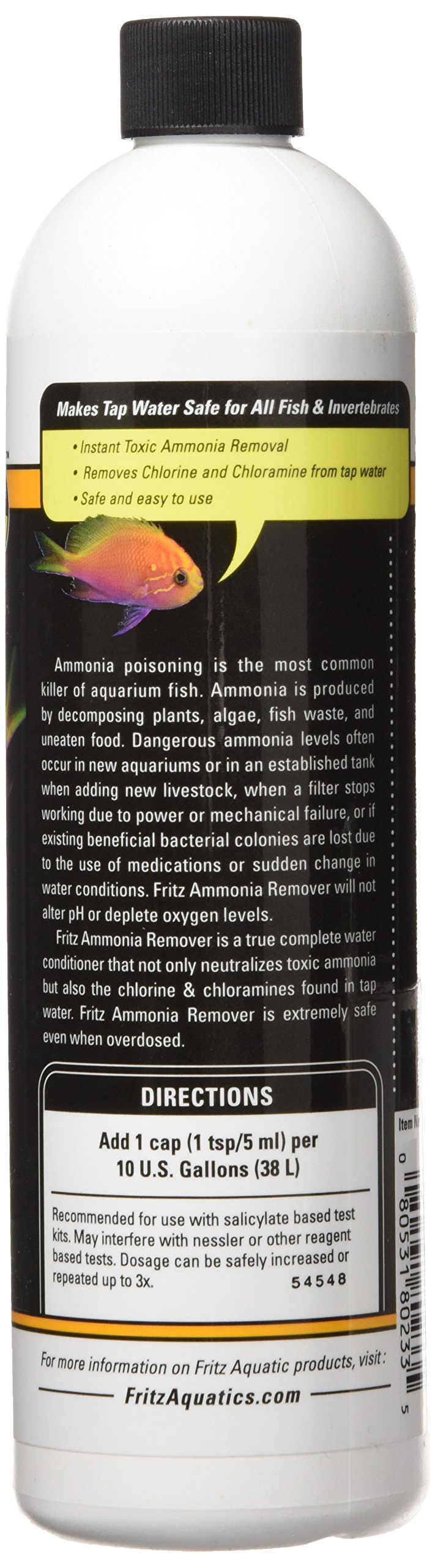 Fritz Aquatics 80233 Fritz ACCR Water Conditioner and Ammonia Remover for Fresh and Salt Water Aquariums, 16-Ounce