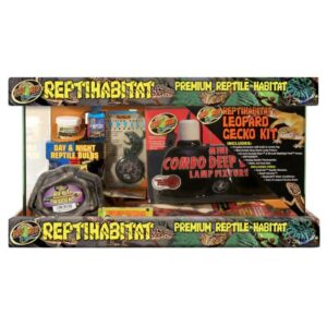 zoo med laboratories szmntl10 reptihabitat leopard gecko kit, 10 gallon