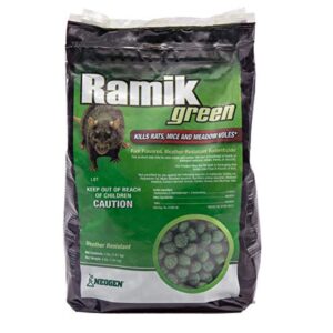 neogen ramik green fish flavored weather resistant rodenticide nuggets, 4 lb bag