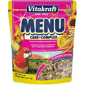 vitakraft menu vitamin fortified cockatiel food, 5 lb