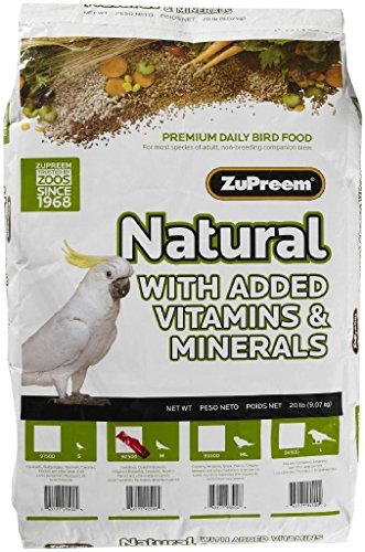 Zupreem 230354 Natural Medium Bird Food, 20-Pound