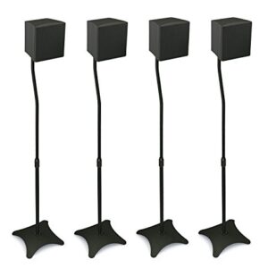 Mount-It! MI-1214 Speaker Stands for Home Theater 5.1 Channel Surround Sound System Satellite Speaker Stands Mounts, Rear and Front, 2 Pairs, 10 lb Capacity, Black