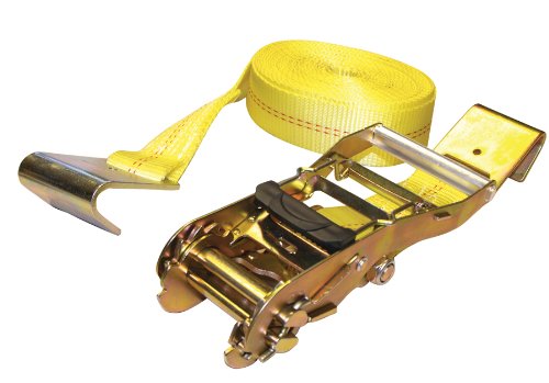 Erickson 58540 Yellow 2" x 40' Ratchet Strap Tie-Down with Flat Hooks