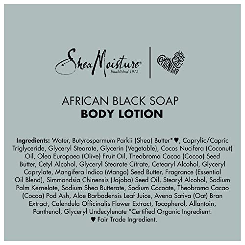 Sheamoisture Soothing Body Lotion for Troubled Skin African Black Soap Lotion with Shea Butter 13 oz