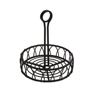 spectrum diversified twist stand steel condiment caddy for restaurants & homes, coffee station office décor, rust-resistant seasoning & sauce holder, medium, black