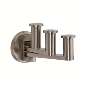 ginger 4610t/sn kubic nickel-4610t, triple pivoting robe hook, satin nickel