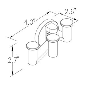 Ginger 4610T/SN Kubic Nickel-4610T, Triple Pivoting Robe Hook, Satin Nickel